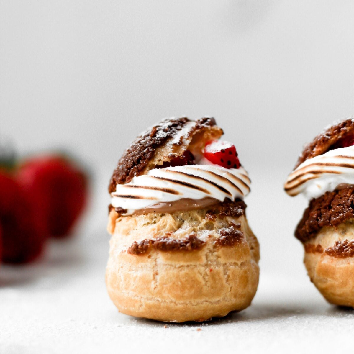 Strawberry Nutella Cream Puffs - Baran Bakery