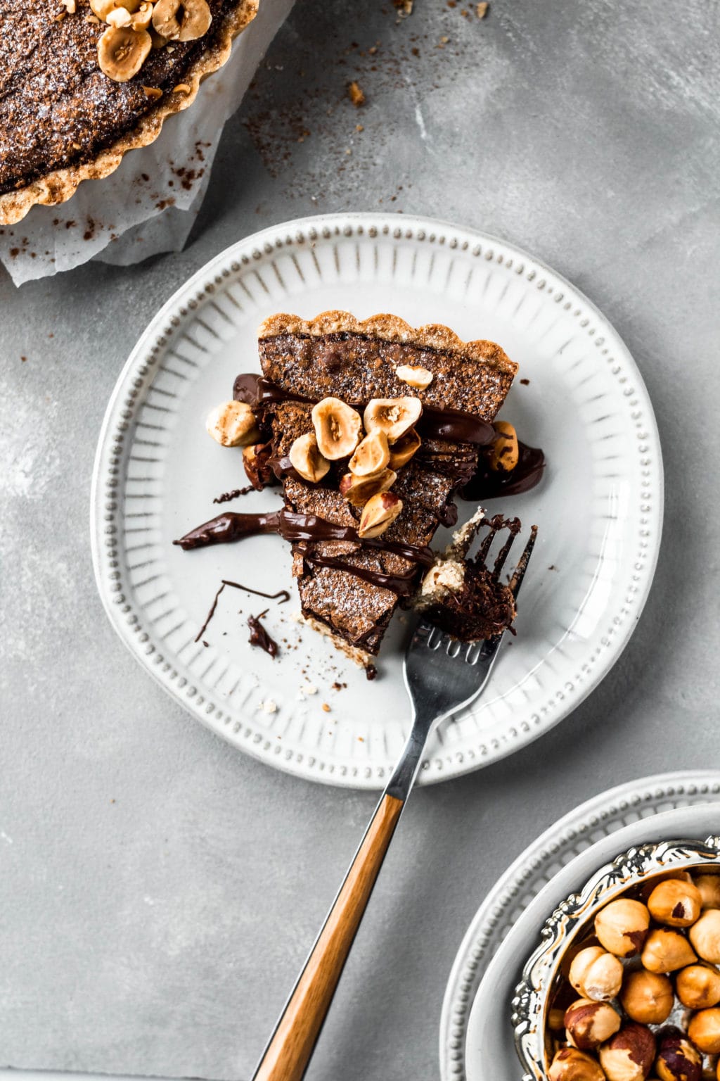 Chocolate Hazelnut Tart with Hazelnut Crust - Baran Bakery