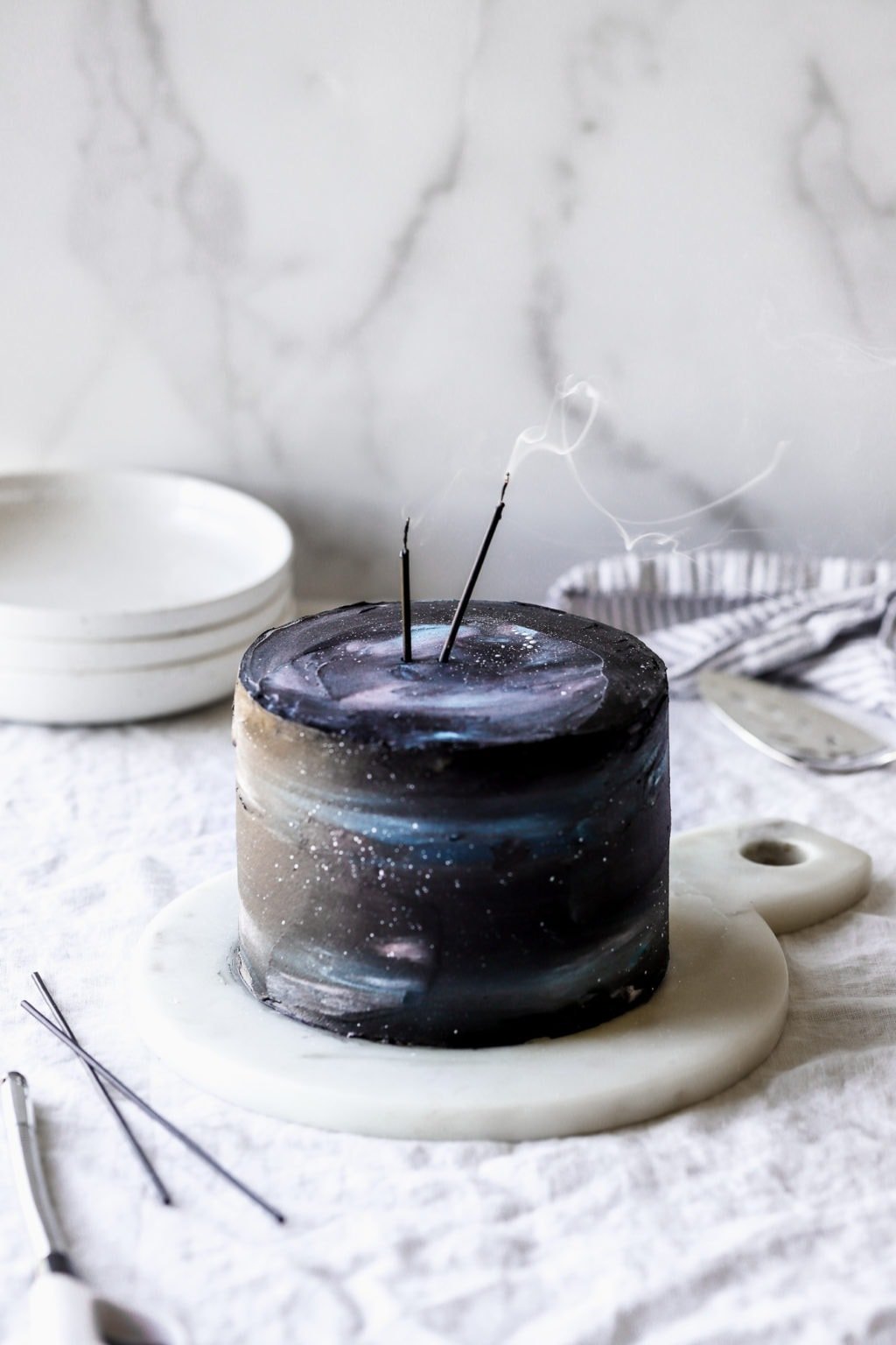 Buttercream Galaxy Cake with step-by-step tutorial - Baran Bakery