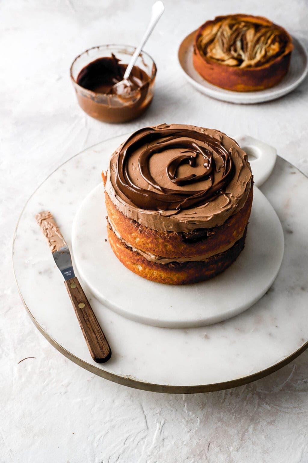 Nutella Cake with 2 Ingredient Frosting - Baran Bakery