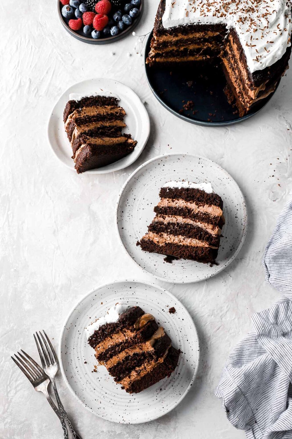 Chocolate Mousse Cake with Diplomat Cream - Baran Bakery