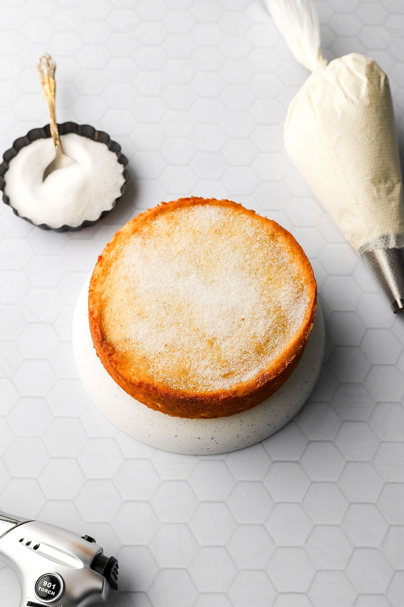 Vanilla Bean Creme Brulee Cake - Baran Bakery