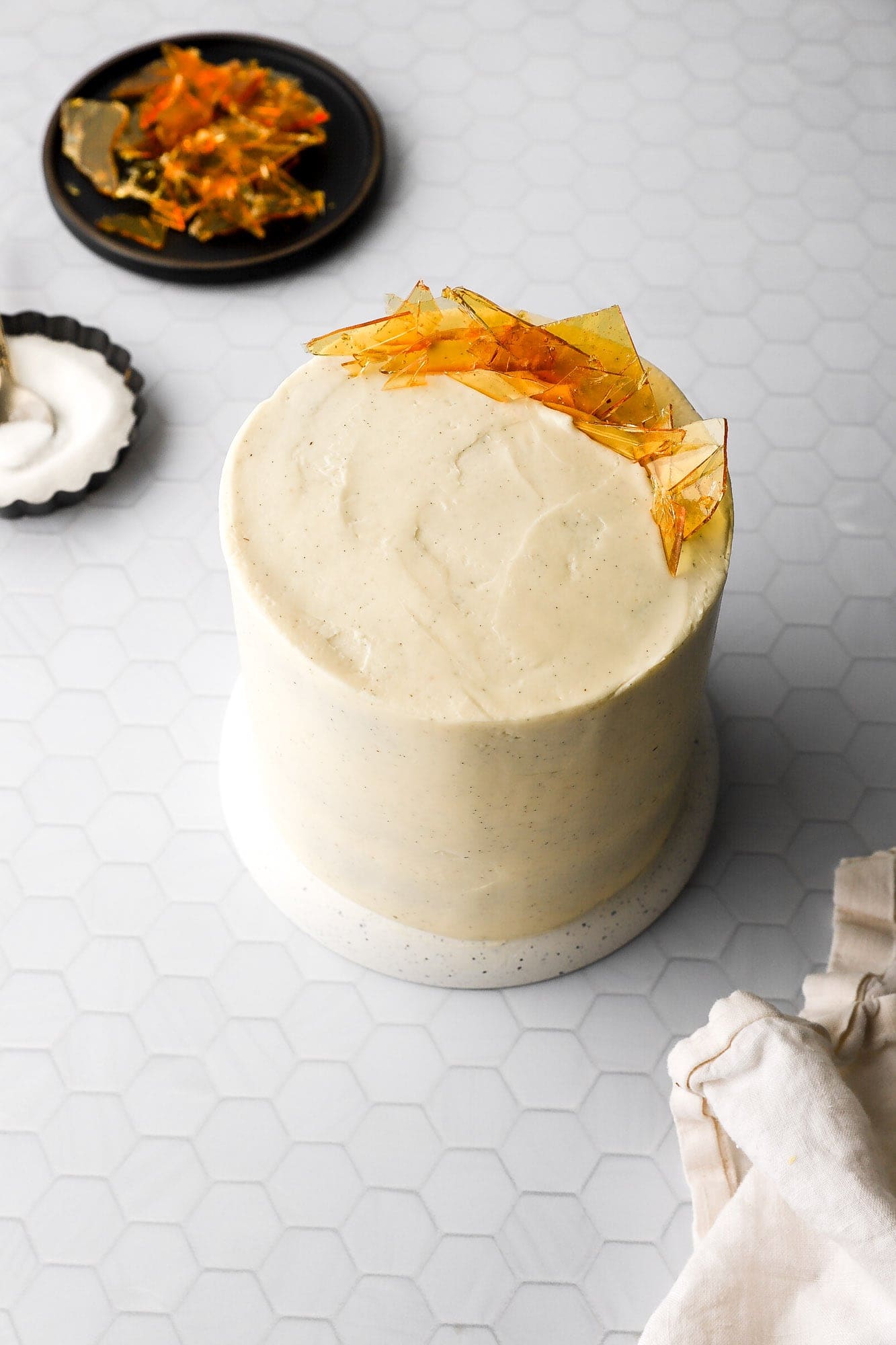 Vanilla Bean Creme Brulee Cake - Baran Bakery