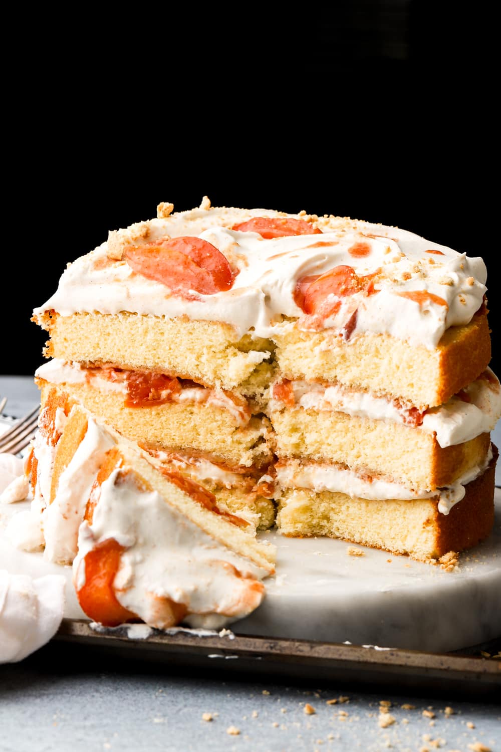 Peaches and Cream Cake - Baran Bakery