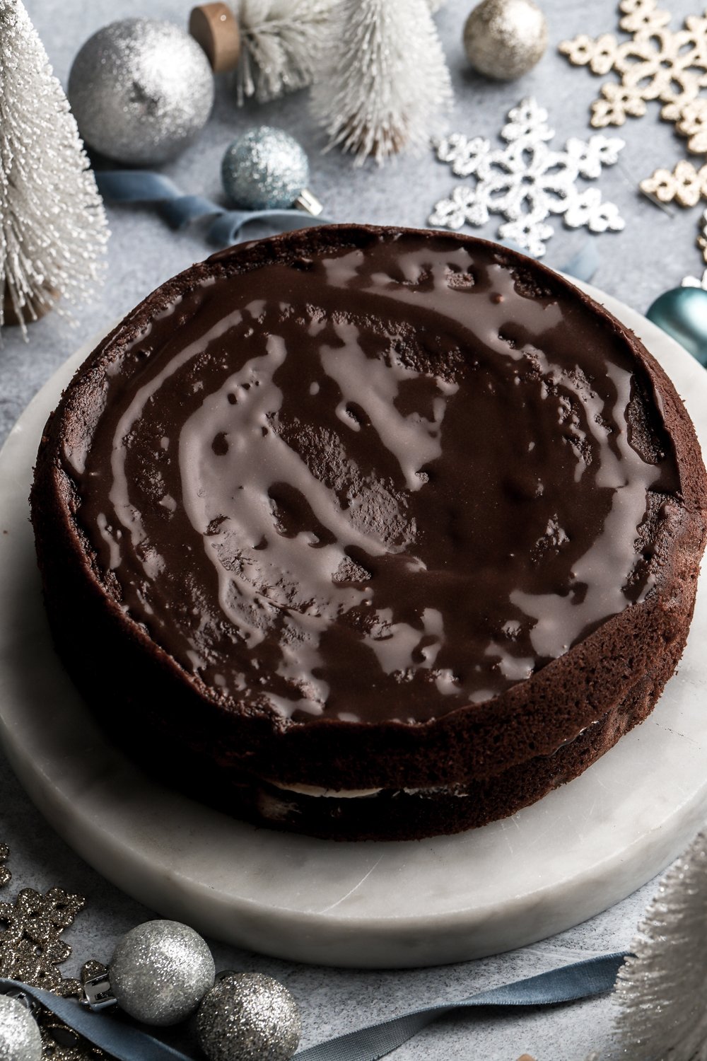 Hot Chocolate Cake with Marshmallow Frosting - Baran Bakery