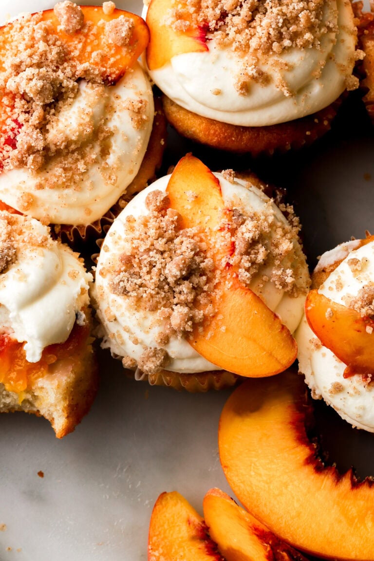 Peach Cobbler Cupcakes - Baran Bakery