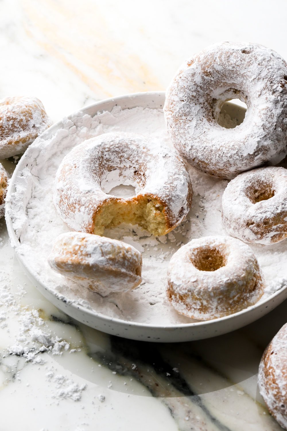 Powdered Sugar Donuts - Baran Bakery