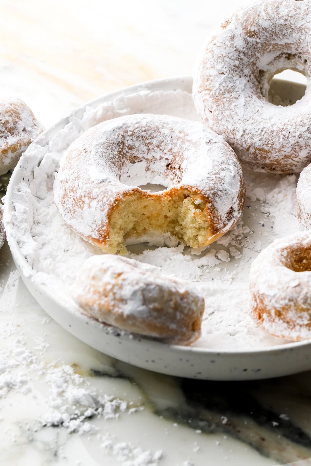 Powdered Sugar Donuts - Baran Bakery