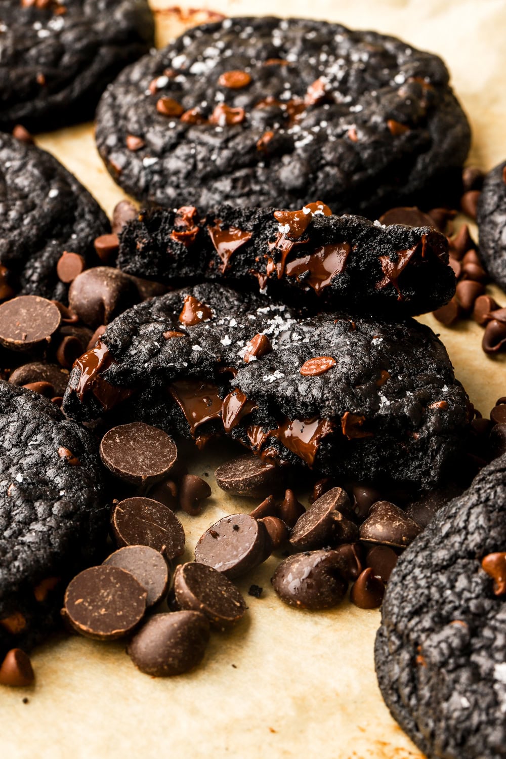 Double Chocolate Chip Black Cocoa Cookies - Baran Bakery