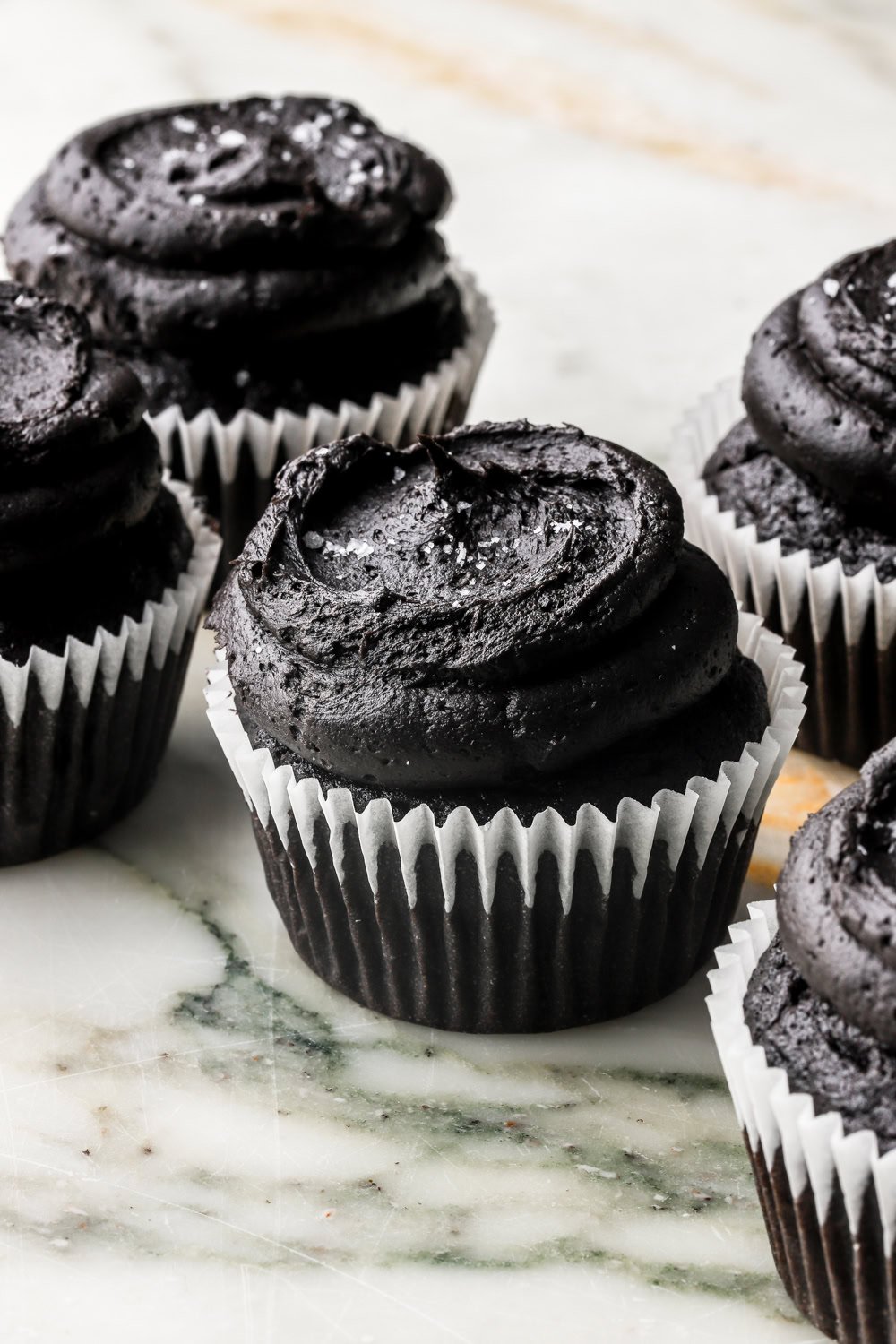 Fluffy Black Cocoa Cupcakes - Baran Bakery
