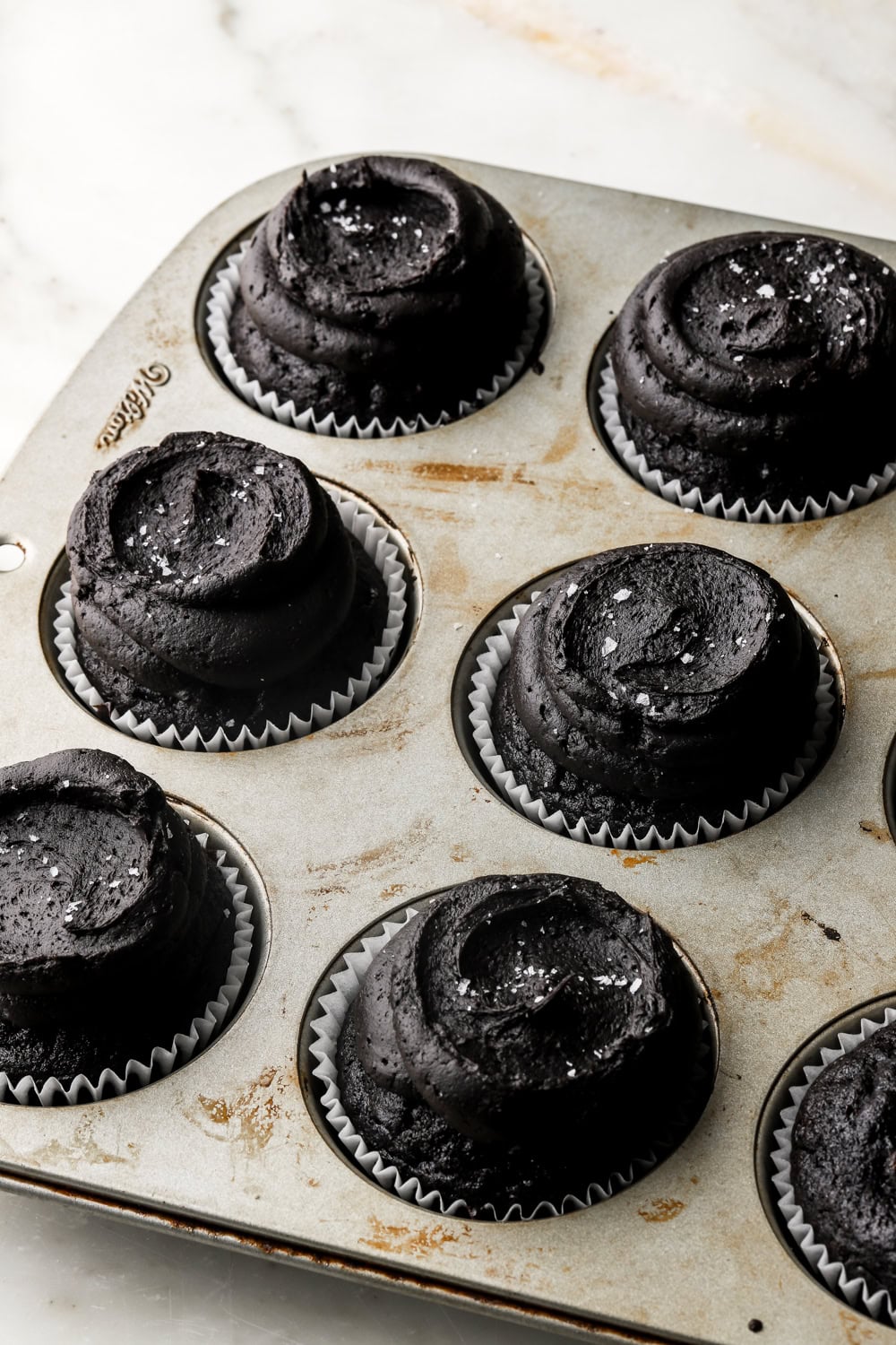 Fluffy Black Cocoa Cupcakes with Black Cocoa Frosting - Baran Bakery